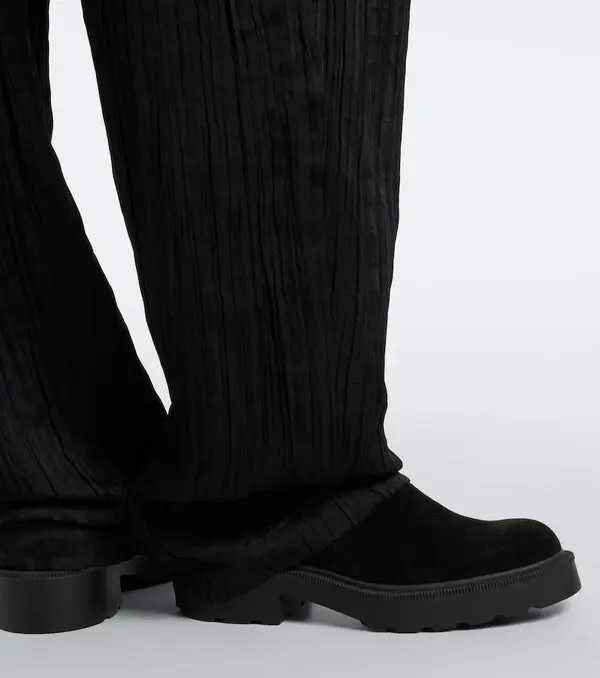 THE ROW Nobilis Suede Ankle Boots - Black