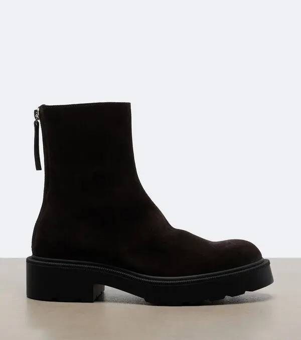 THE ROW Nobilis Suede Ankle Boots