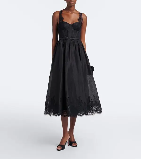 Zimmermann Valiant Lace-trimmed Linen And Silk Bustier Dress