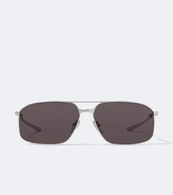 Balenciaga Logo Navigator Sunglasses - Silver