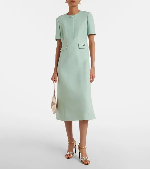 Valentino Garavani Crepe Couture Vgold Midi Dress