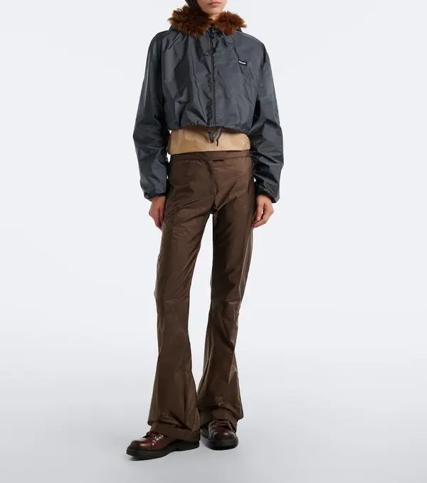 Miu Miu Shearling-trimmed Technical Jacket