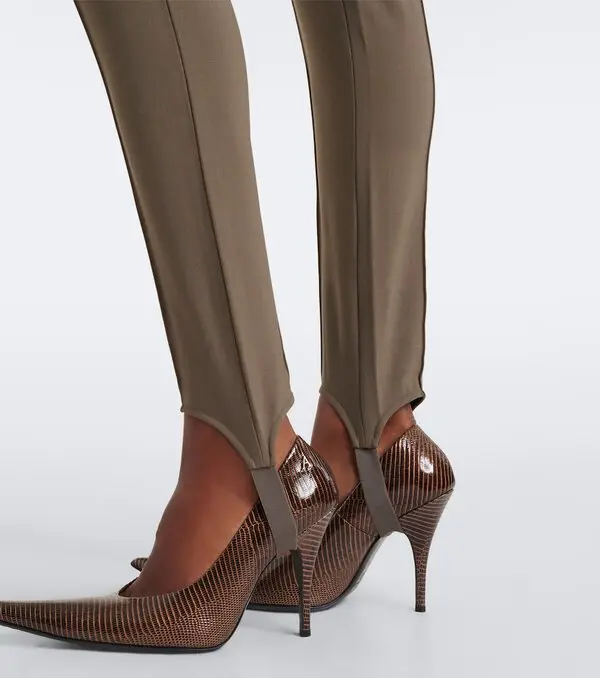MUGLER Wool-blend Stirrup Leggings - Green