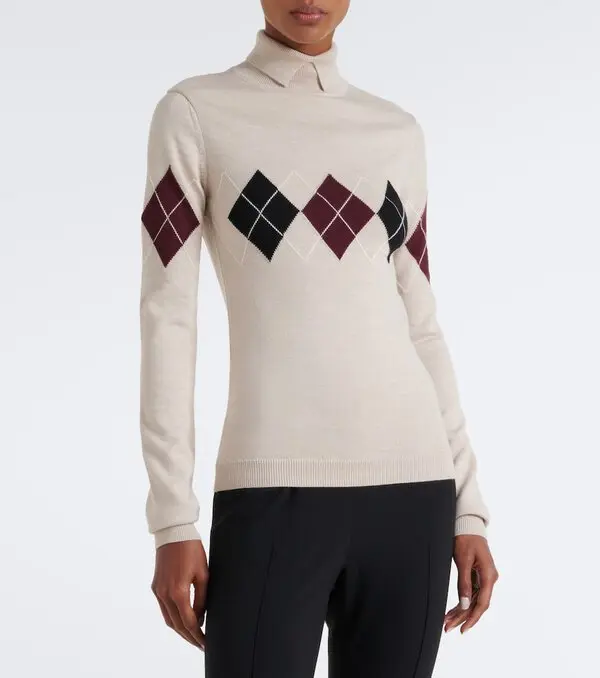 MUGLER Argyle Virgin Wool Sweater