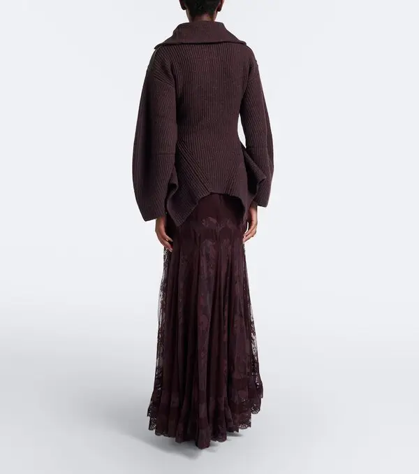 Zimmermann Valiant Lace And Silk Maxi Skirt - Brown