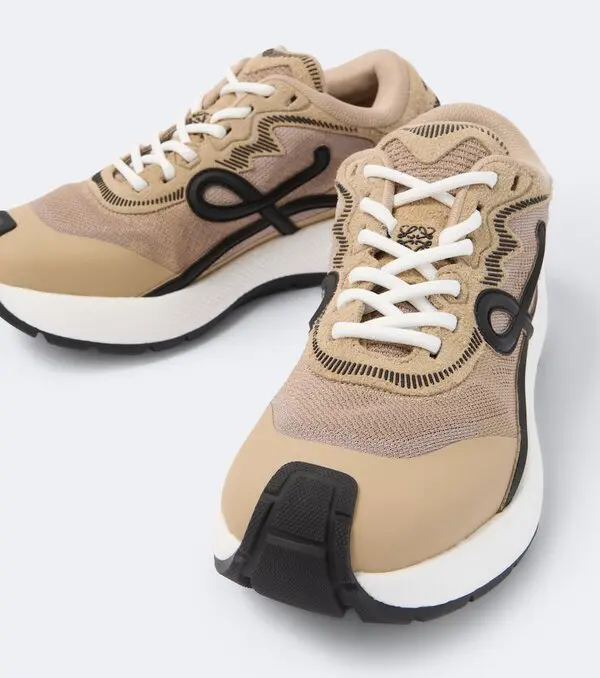 Loewe Pogo Suede-trimmed Sneakers