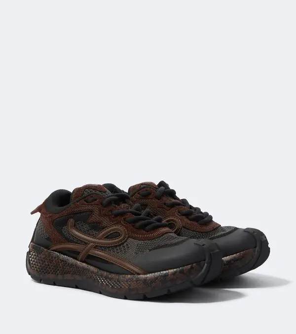Loewe Suede-trimmed Sneakers - Black