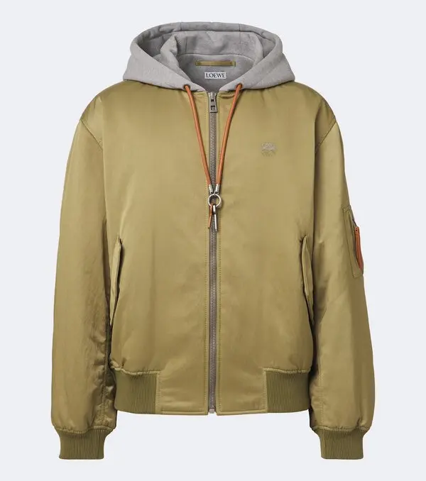 Loewe Fleece-trimmed Technical Bomber Jacket - Green