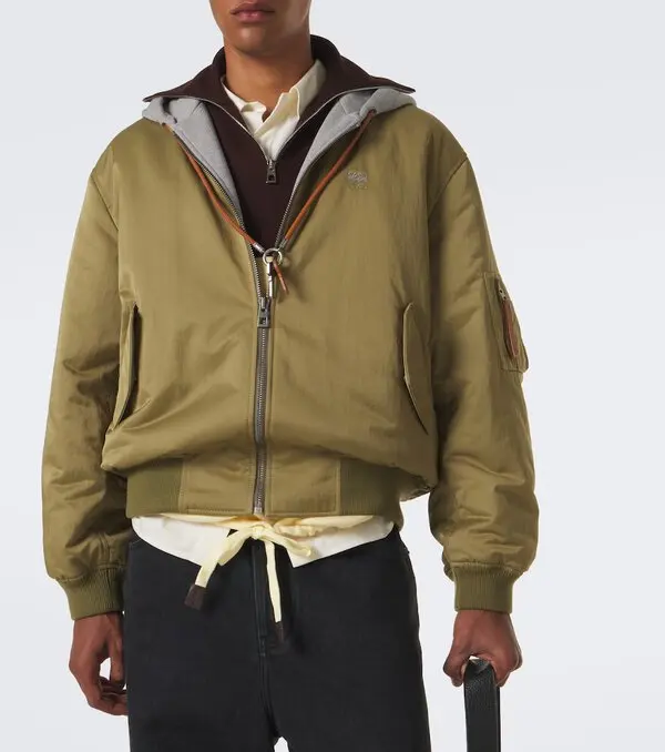 Loewe Fleece-trimmed Technical Bomber Jacket