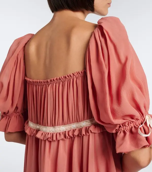 Chloé Ruffled Silk Georgette Minidress