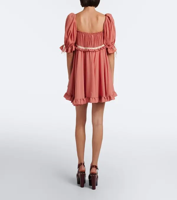 Chloé Ruffled Silk Georgette Minidress