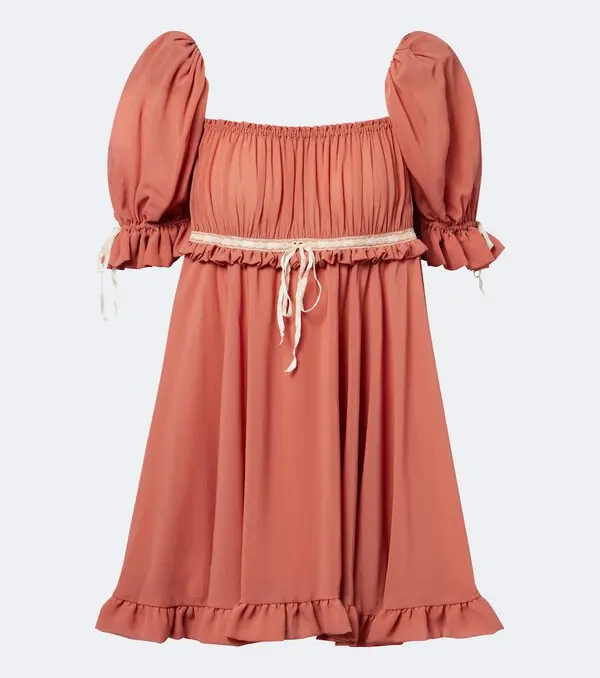 Chloé Ruffled Silk Georgette Mini Dress - Pink