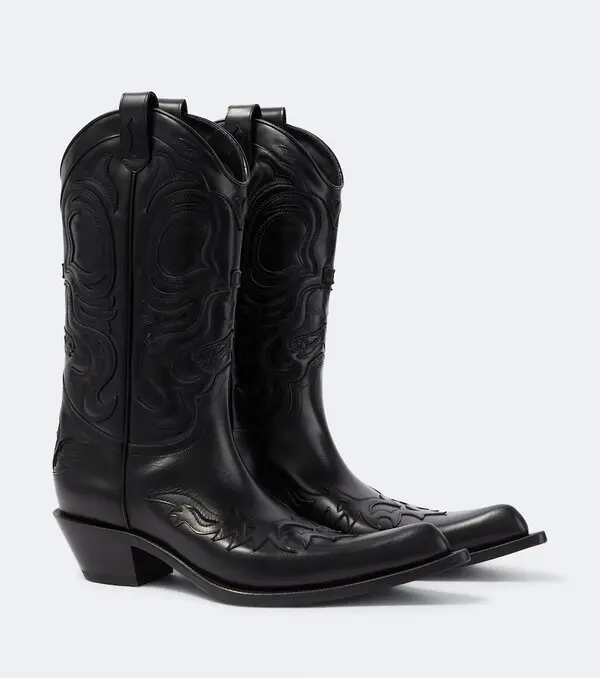 Acne Studios Bouni Leather Cowboy Boots - Black