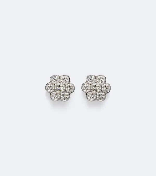 ANITA KO Flora 18kt White Gold Earrings With Diamonds - Silver