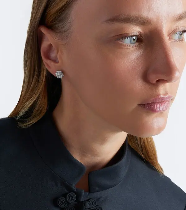 ANITA KO Flora 18kt White Gold Earrings With Diamonds