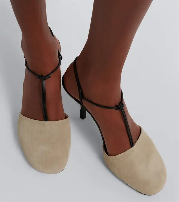 Jacquemus Pina Suede Slingback Pumps