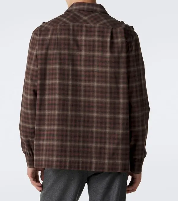 Simone Rocha Ruffled Checked Cotton Flannel Shirt
