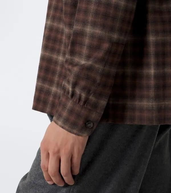 Simone Rocha Ruffled Checked Cotton Flannel Shirt