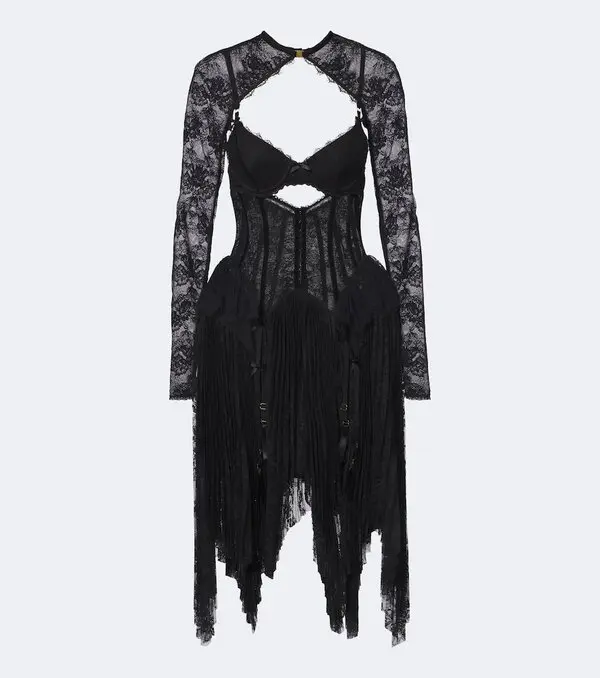 Zimmermann Valiant Cutout Lace Bustier Dress - Black