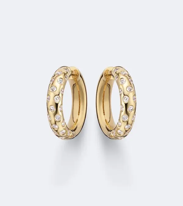 ANITA KO Cosmo 18kt Hoop Earrings With Diamonds - Gold