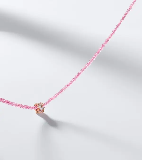 SUZANNE KALAN Infinite 18kt Rose Beaded Necklace With Spinels And Diamonds