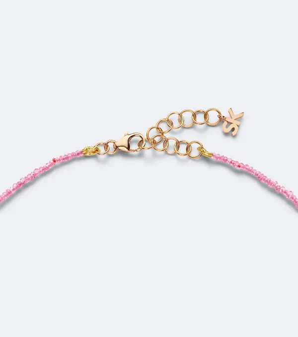 SUZANNE KALAN Infinite 18kt Rose Beaded Necklace With Spinels And Diamonds