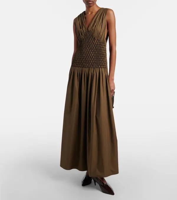 Khaite Nola Cotton Poplin Maxi Dress
