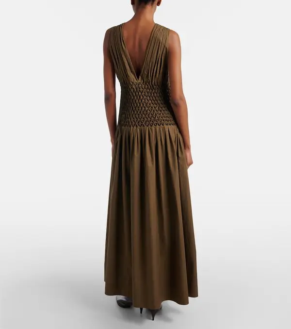 Khaite Nola Cotton Poplin Maxi Dress