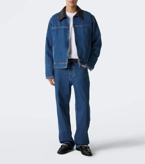 Bottega Veneta Leather-trimmed Denim Jacket