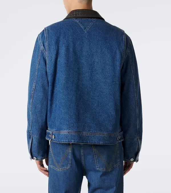Bottega Veneta Leather-trimmed Denim Jacket