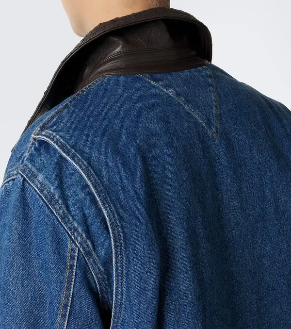 Bottega Veneta Leather-trimmed Denim Jacket