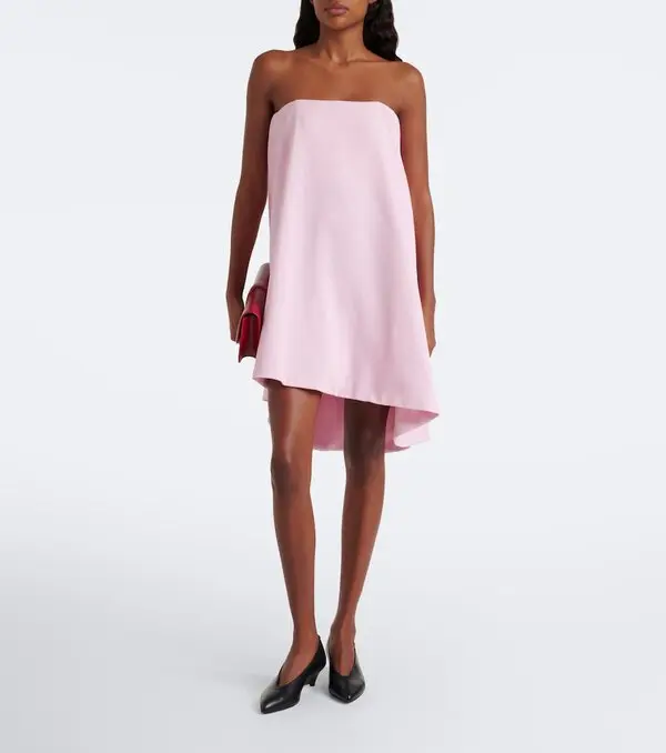 JIL SANDER Virgin Wool Bustier Mini Dress