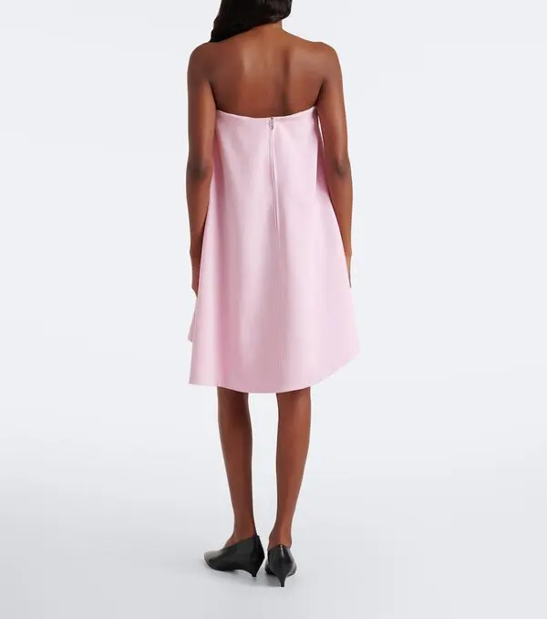JIL SANDER Virgin Wool Bustier Mini Dress