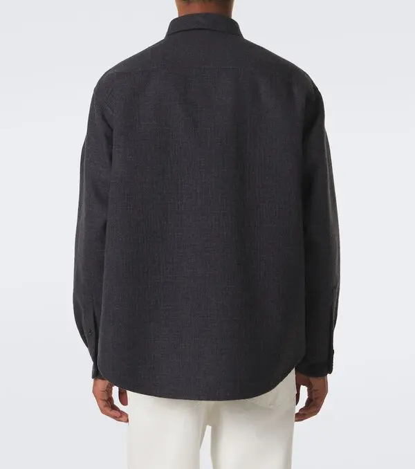 Loewe Leather-trimmed Wool And Silk Overshirt