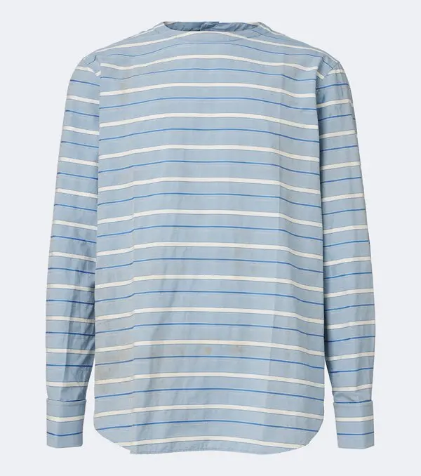 Prada Striped Cotton Twill Shirt - Blue