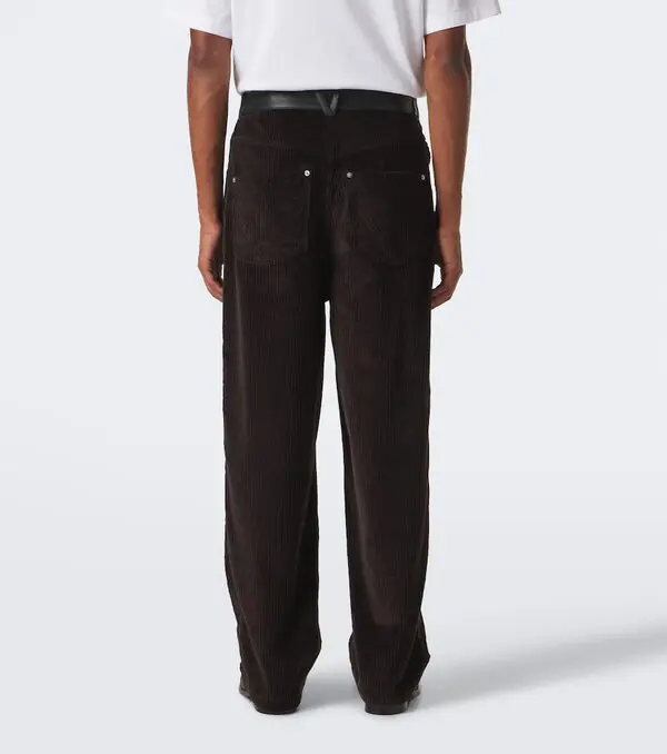 Bottega Veneta Leather-trimmed Cotton Corduroy Pants