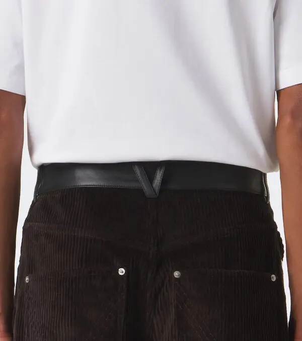 Bottega Veneta Leather-trimmed Cotton Corduroy Pants