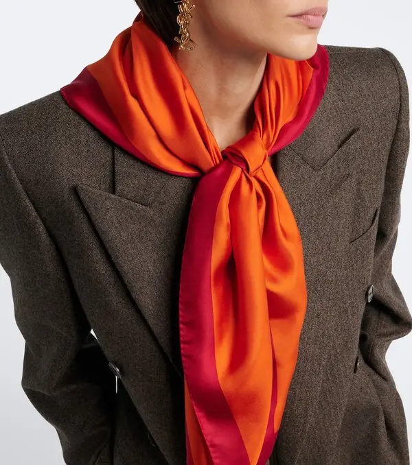 Saint Laurent Cassandre Silk Twill Scarf