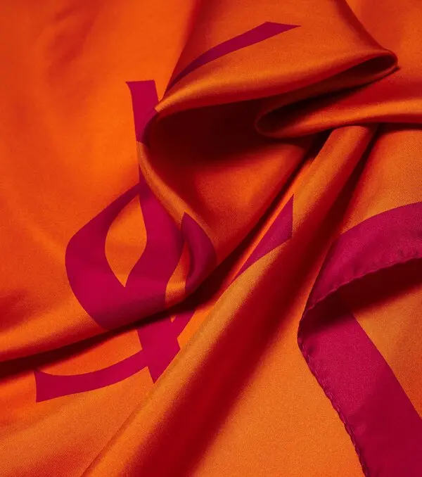 Saint Laurent Cassandre Silk Twill Scarf