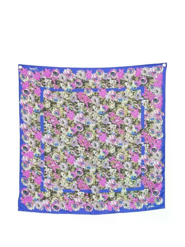 Valentino Garavani Floral-print Scarf - Blue
