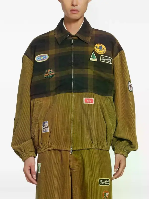SONG FOR THE MUTE Scout Patch-detail Corduroy Jacket - Yellow