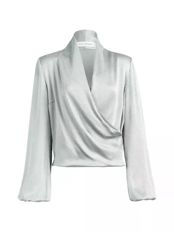 Silvia Tcherassi Tea Wrap-style Blouse - Grey