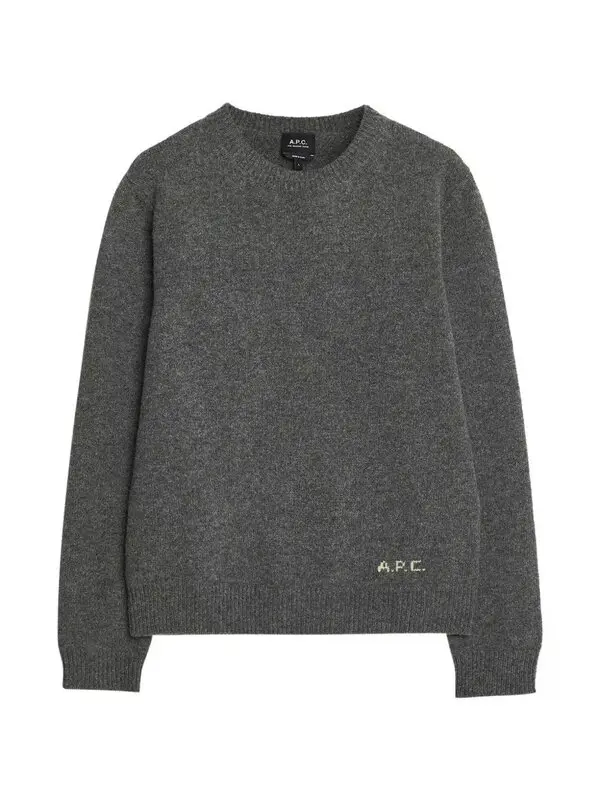 A.p.c. Logo-detail Wool Sweater - Grey