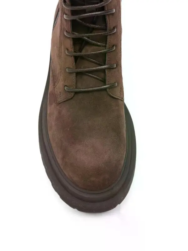 Brunello Cucinelli Lace-up Suede Combat Boots