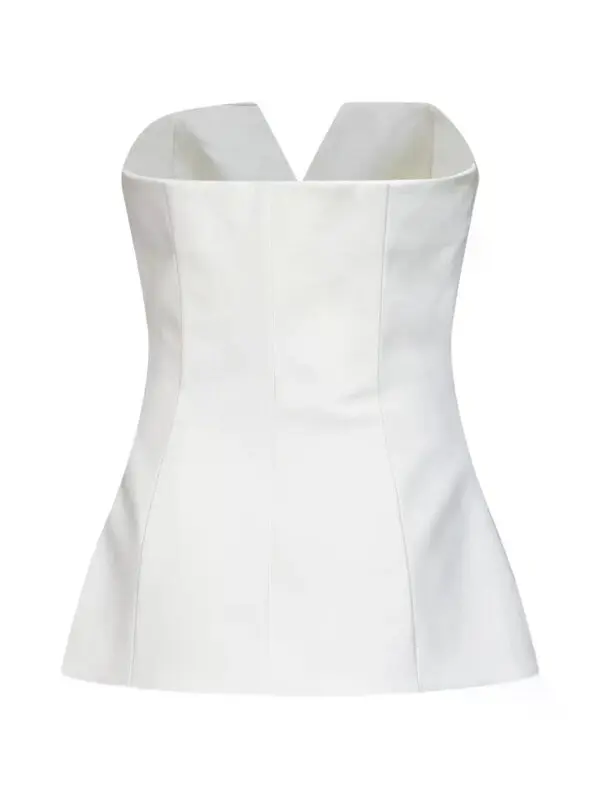 P.a.r.o.s.h Strapless Double-breasted Top - White