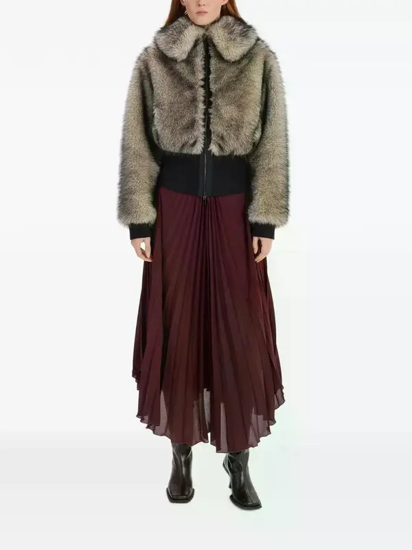 High Brogue Faux-fur Cropped Jacket