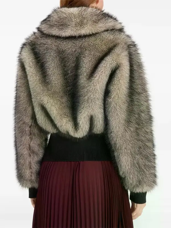 High Brogue Faux-fur Cropped Jacket