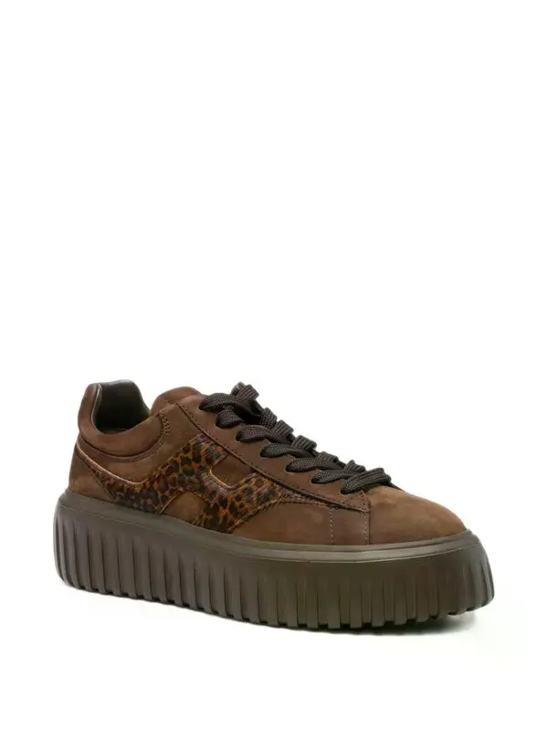 Hogan Leopard-print Suede Sneakers