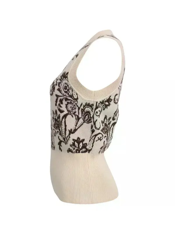 Sandro Paisley Print Knitted Vest - Neutrals
