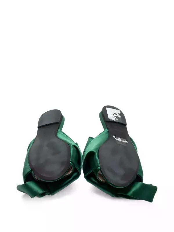 N°21 Raso Knot-detail Flat Sandals - Green